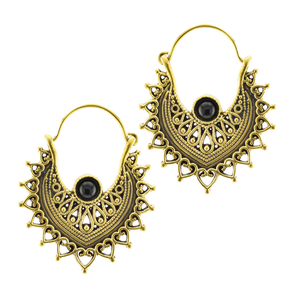 Gypsy Earrings with Black Onyx Stone – Arka
