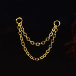 Double Connecting Chain for Ear Piercings in Gold PVD – Arka