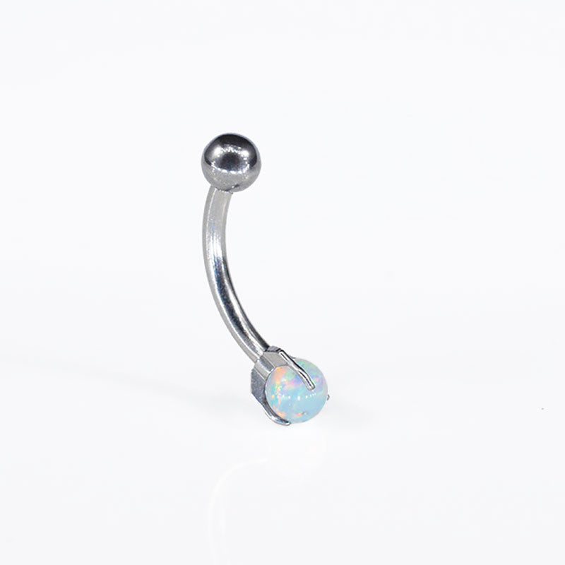 1.2mm Curved Barbell with Opal Stone, for Eyebrow, Rook, Daith, Helix ...