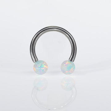 BCR Circular Barbell 1.2mm (16G) with Opal Ball Ends – Arka