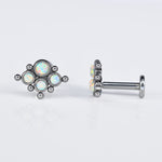 Opal Cluster Labret | Internally Threaded | Ideal for helix piercings ...