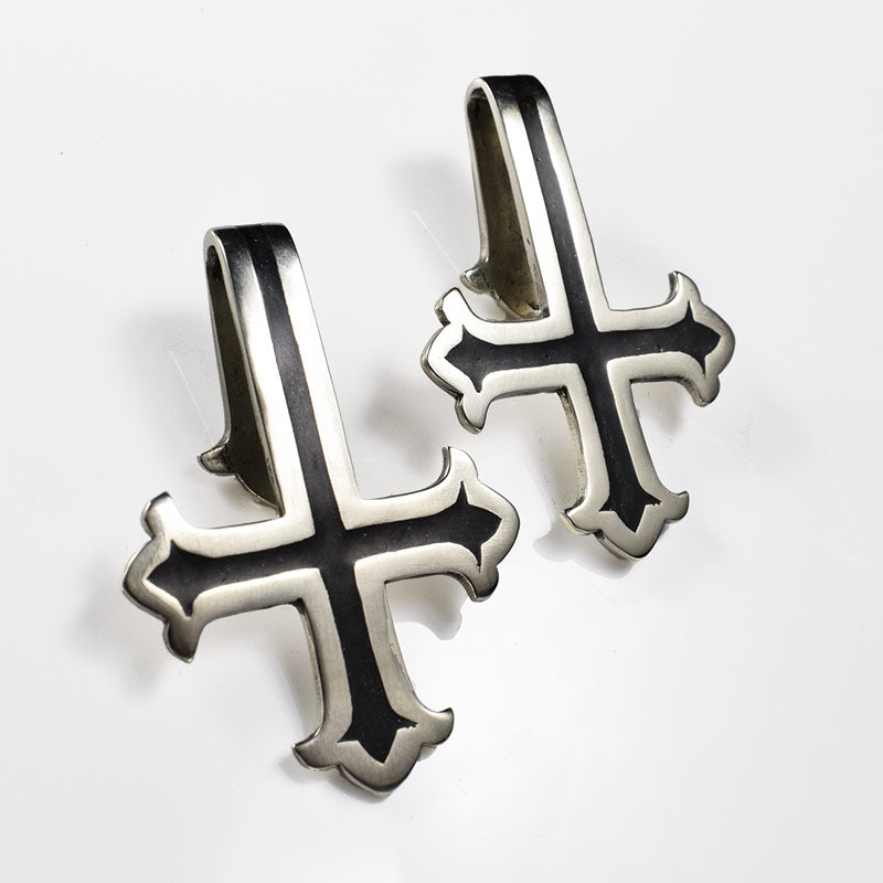 Inverted Cross Ear Weights | Gothic Ear Hangers – Arka