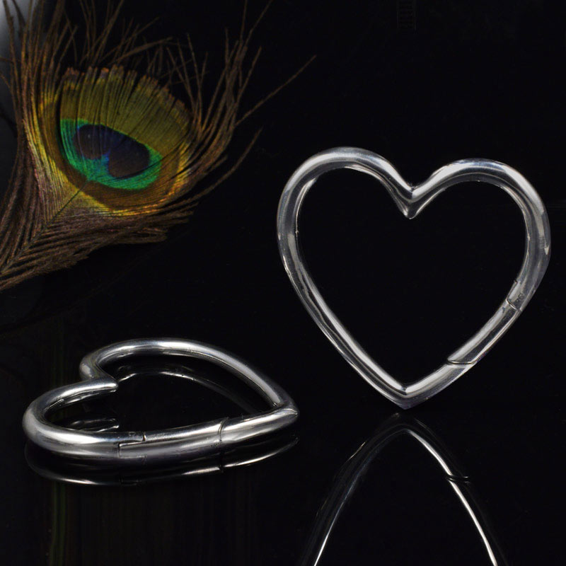 Ear Hangers, Silver Heart Hoops for Stretched Ears – Arka