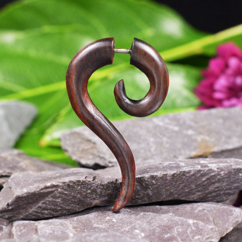 Fake Ear Stretcher Spiral in Wood – Arka