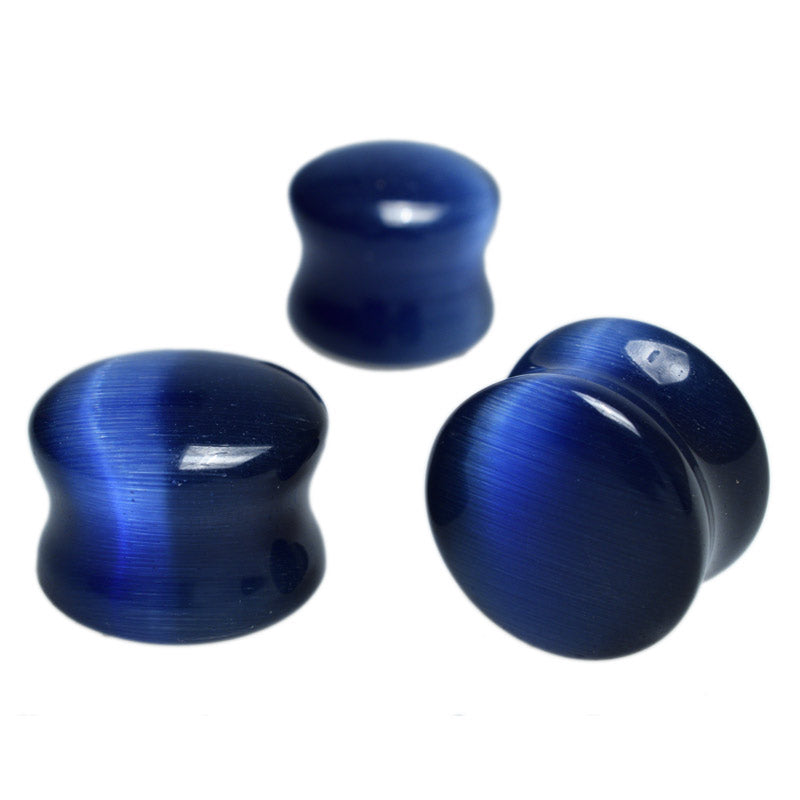 Deep Blue Cats Eye Stone Flesh Plugs – Arka