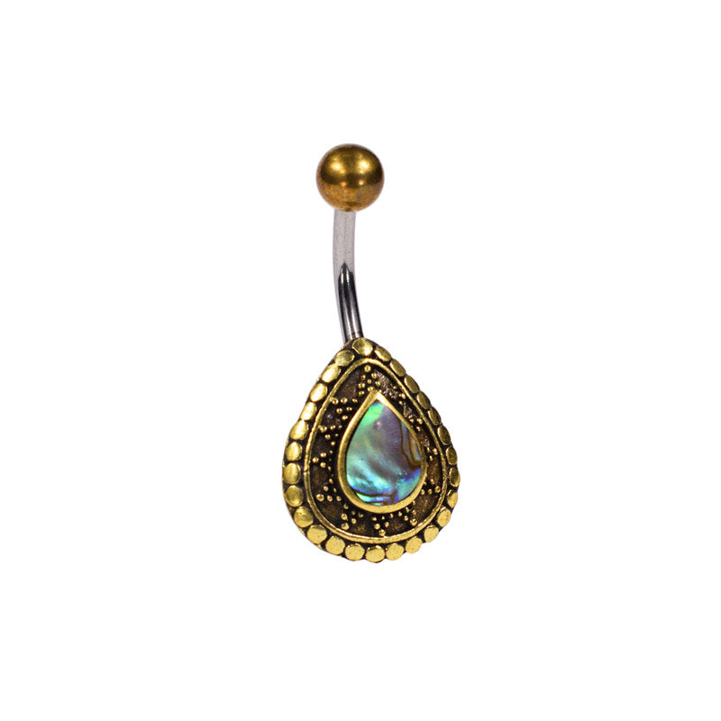 Navel Belly Bar with Abalone Shell – Arka