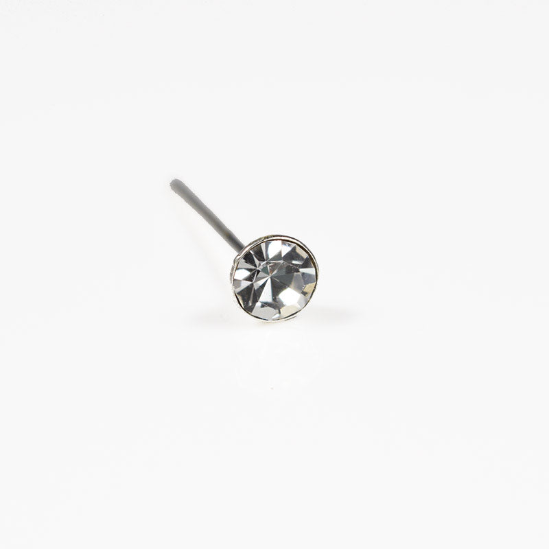 Silver Nose Pin with Clear Crystal – Arka