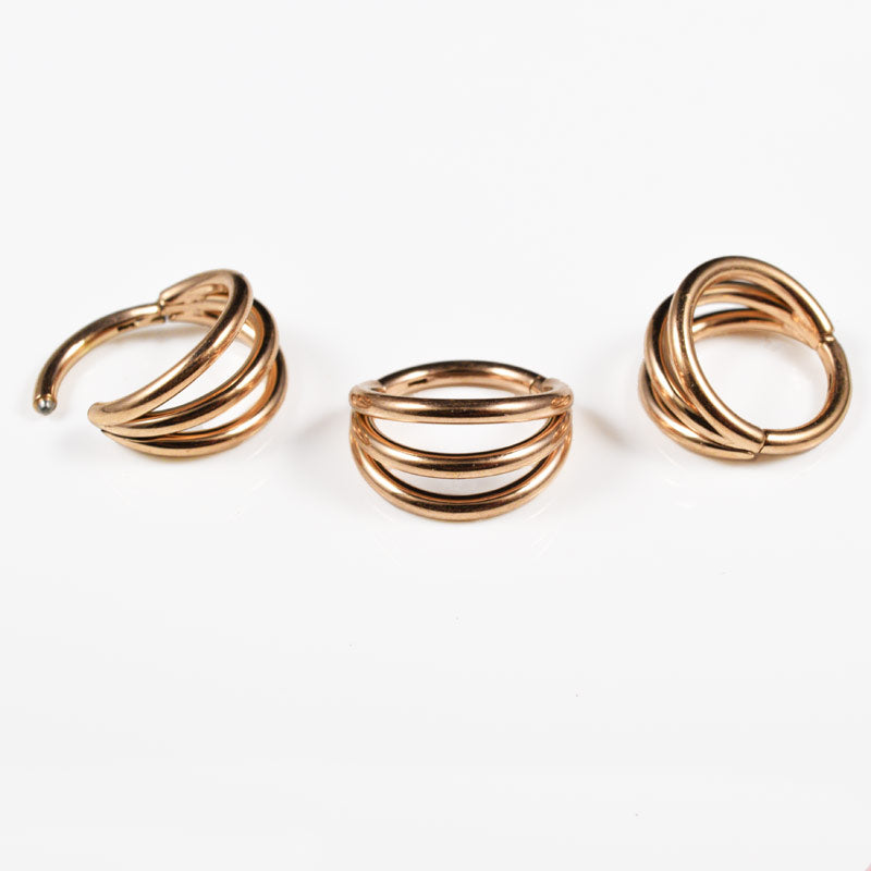 Triple Stack Septum Ring | Rose Gold – Arka